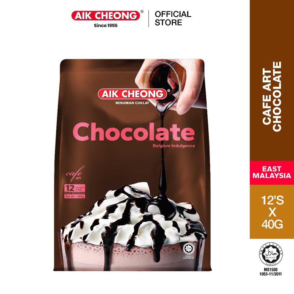 [East Malaysia] Aik Cheong Chocolate 3in1 - Cafe Art (480g/40g x 12 Sachets) | Shopee Malaysia
