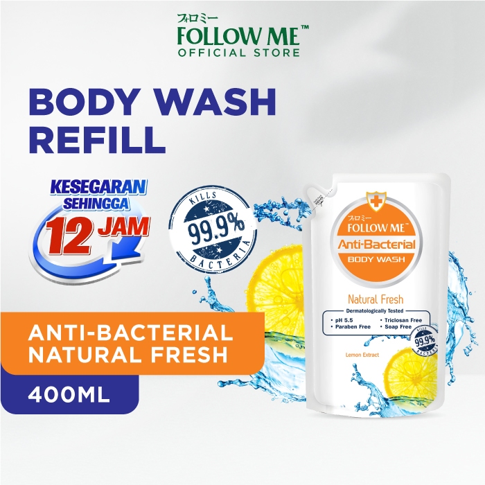 Follow Me Anti-Bacterial Body Wash Refill Pack 400ml (Natural Fresh ...