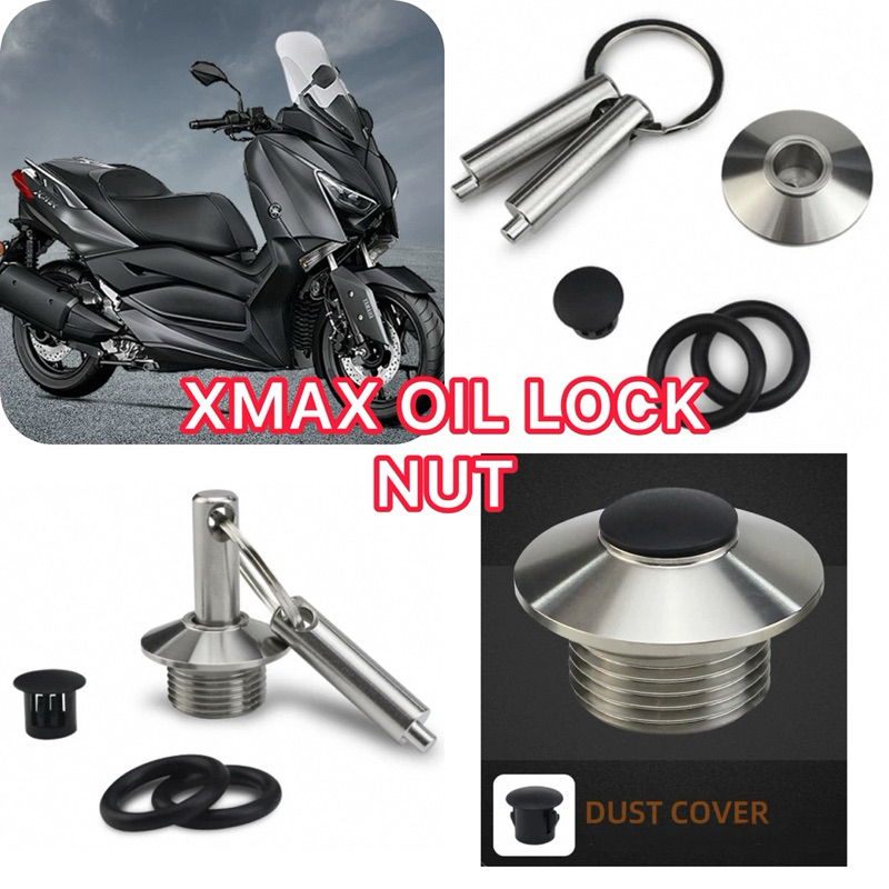 YAMAHA XMAX X-MAX 250 STAINLESS STEEL ENGINE OIL LOCK NUT (WITH DUST ...