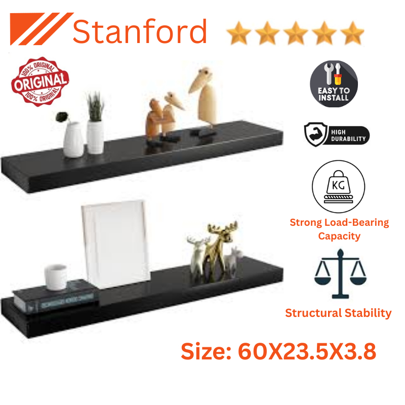 STANFORD Strong Floating Wooden Modern Floating Shelf & Decorative Wall ...