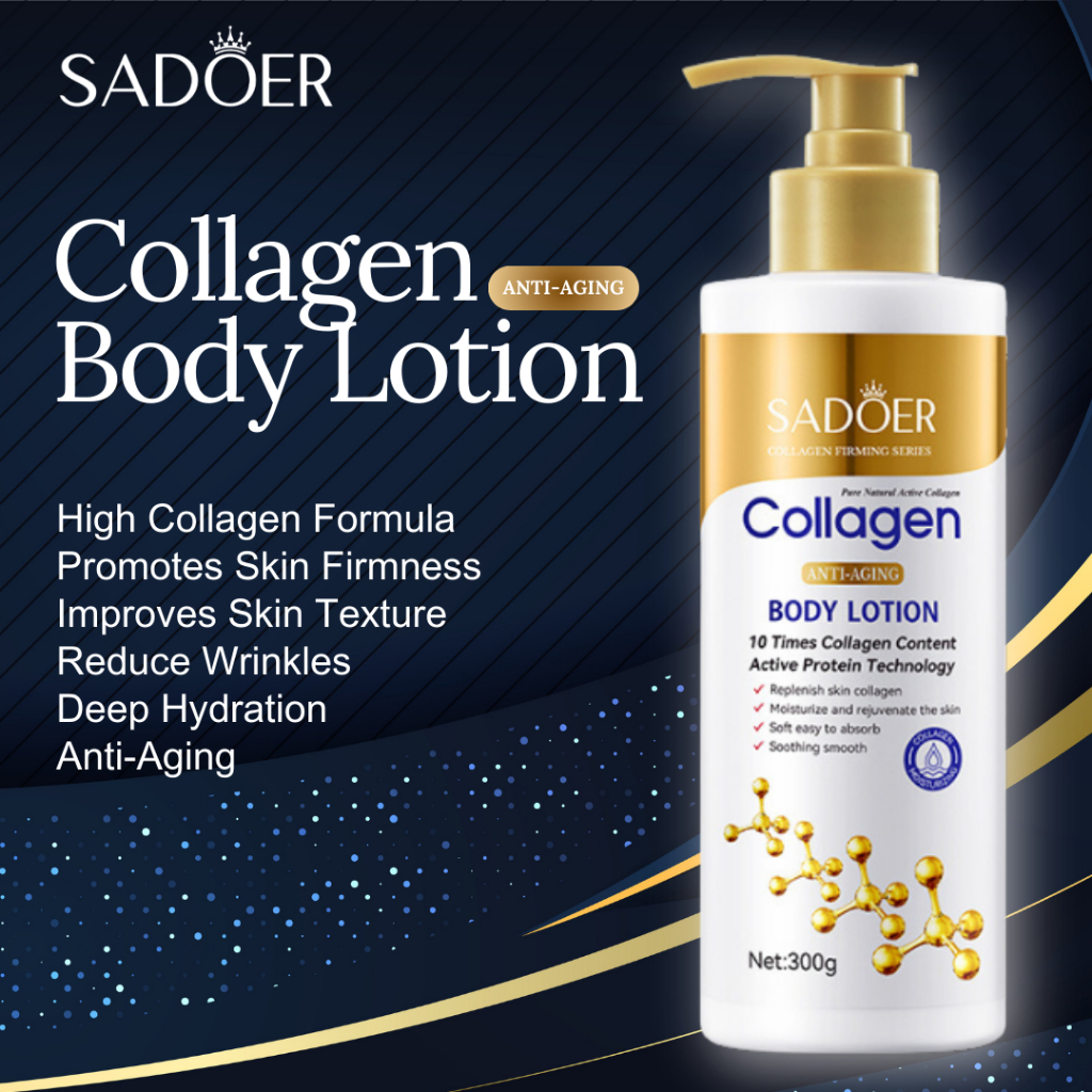 SADOER Collagen Body Lotion - Hydrating, Improve Skin Texture, Anti-Aging, Reduce Wrinkles ...