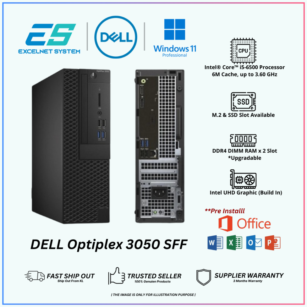 Dell Optiplex 3050 SFF (i5 6th Gen) / M.2 NVMe Storage (5 Yrs Warranty ...
