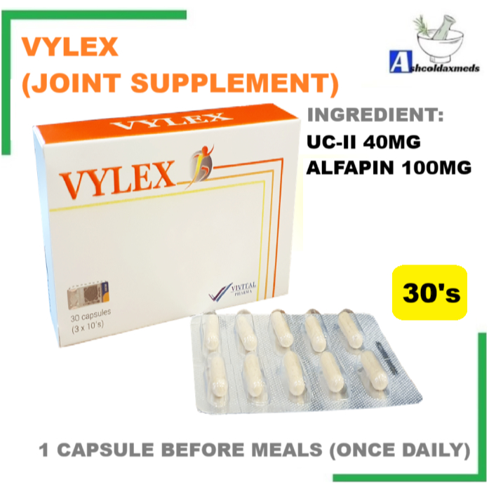 Vylex Capsule 30's For Joint Pain, Stiffness Sakit lutut (Undenatured ...