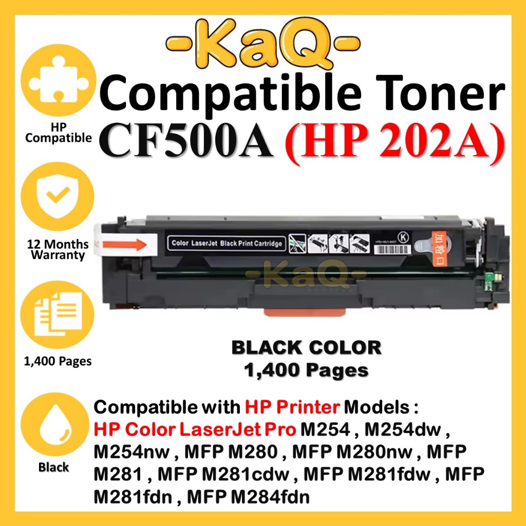 HP 202A HP202A Black CF500A CF 500A 500A 500 Compatible Toner Cartridge ...