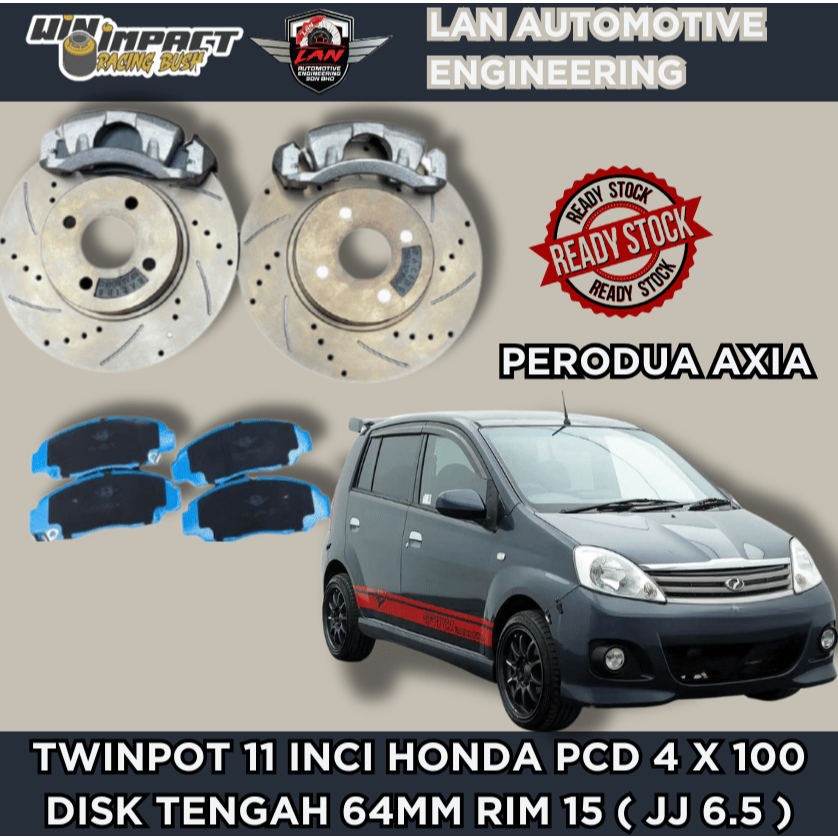 PERODUA AXIA UPGRADE BRAKE KIT DISC HONDA DEPAN (FRONT BRAKE) | Shopee ...