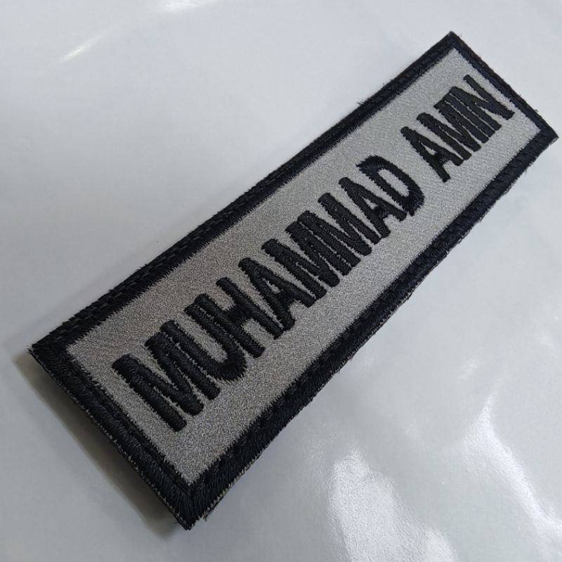 [CUSTOM MADE] NAME TAG VELCRO PIRNT REFLECTIVE SIZE : 28MM X 100MM (per ...