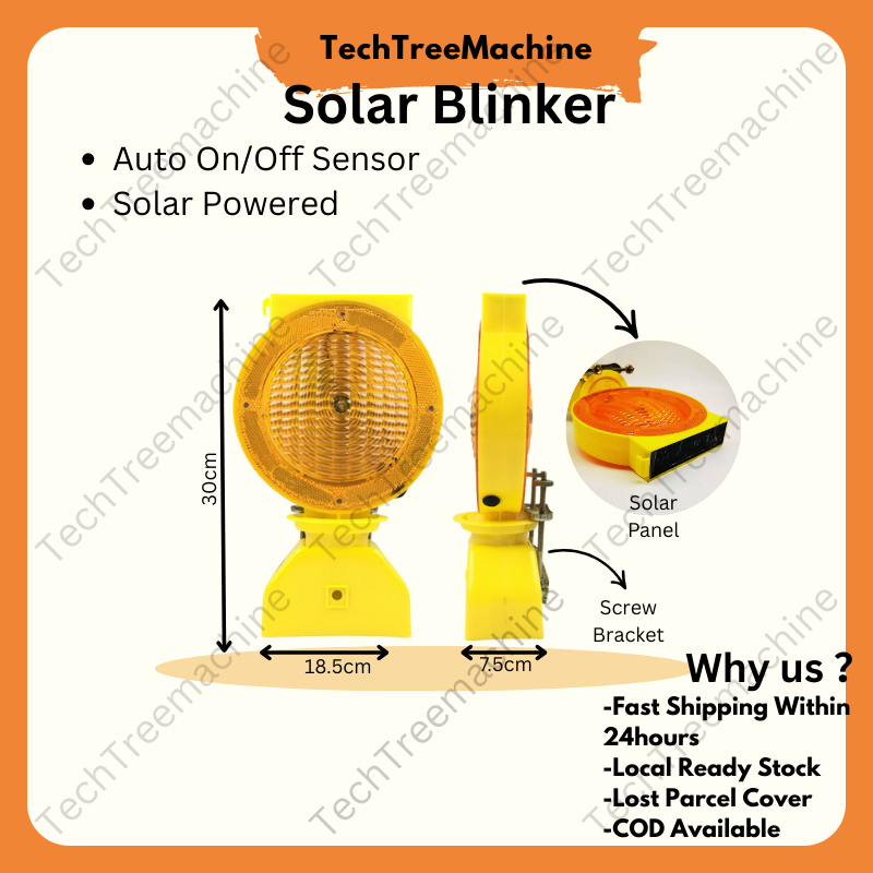 Solar Blinker – Amber Warning Light | Auto On/Off | Roadside ...
