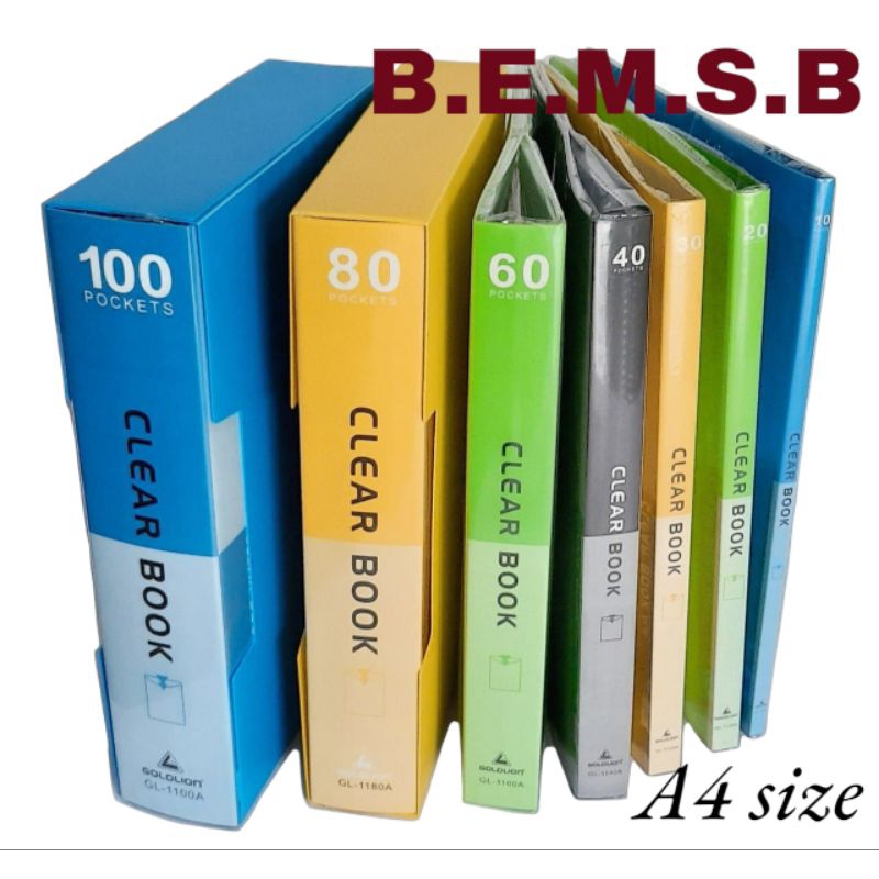 GOLDLION A4 CLEAR BOOK CLEAR HOLDER 10/20/30/40/60/80/100 POCKET ...