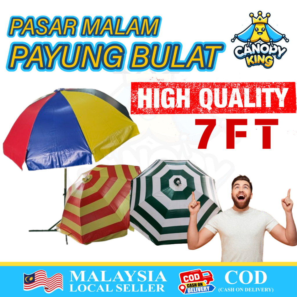Canopy King 7 Kaki Payung Pasar Malam Payung Niaga Bulat Khemah Niaga ...