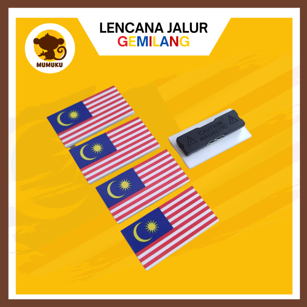 LENCANA JALUR GEMILANG 5cm x 2.5cm, TAG MAGNET BENDERA MALAYSIA ...