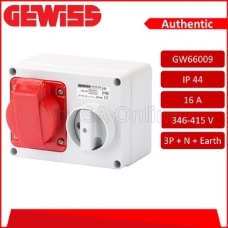 GEWISS 16A 5PIN SOCKET C/W BACK BOX AND ISOLATOR 346-415V(GEWI-GW-66009 ...