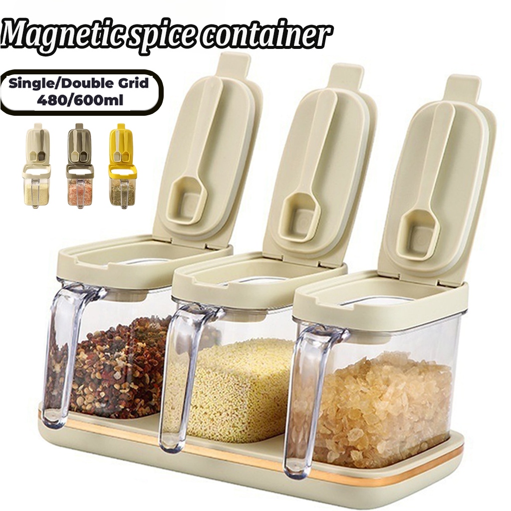 Magnetic Spice Container Spice Jar Seasoning Container Condiment ...