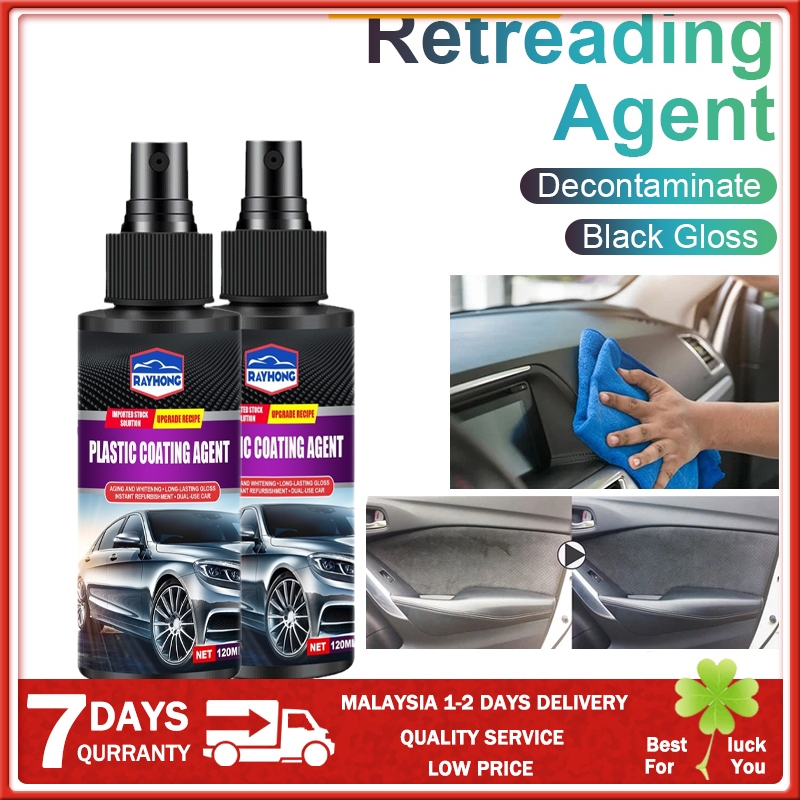 Car Plastic Spray Coating Black Restorer Rubber Renew Polish Wax ...