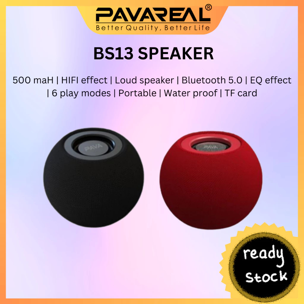 PAVAREAL BS13 MINI FABRIC PORTABLE WIRELESS SPEAKER | Shopee Malaysia