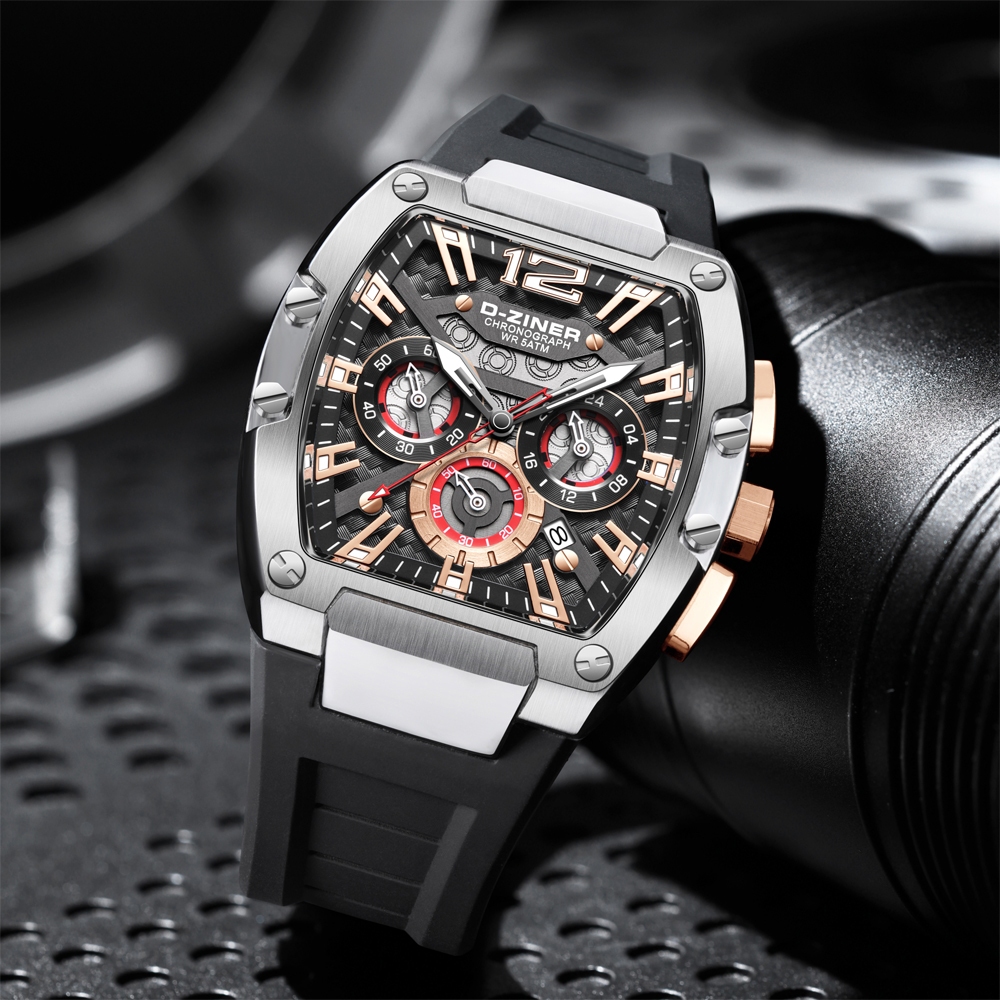 D-Ziner Jam Tangan Lelaki Men's Rubber Quartz Watch DZ-9051 | Shopee ...