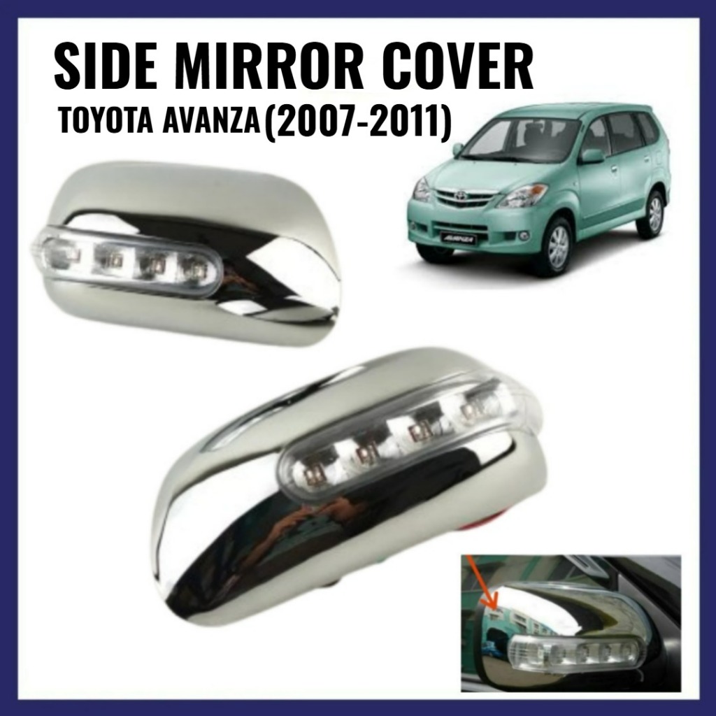 TOYOTA AVANZA SIDE DOOR MIRROR CHROME COVER WITH LED LIGHT LAMP PINTU ...