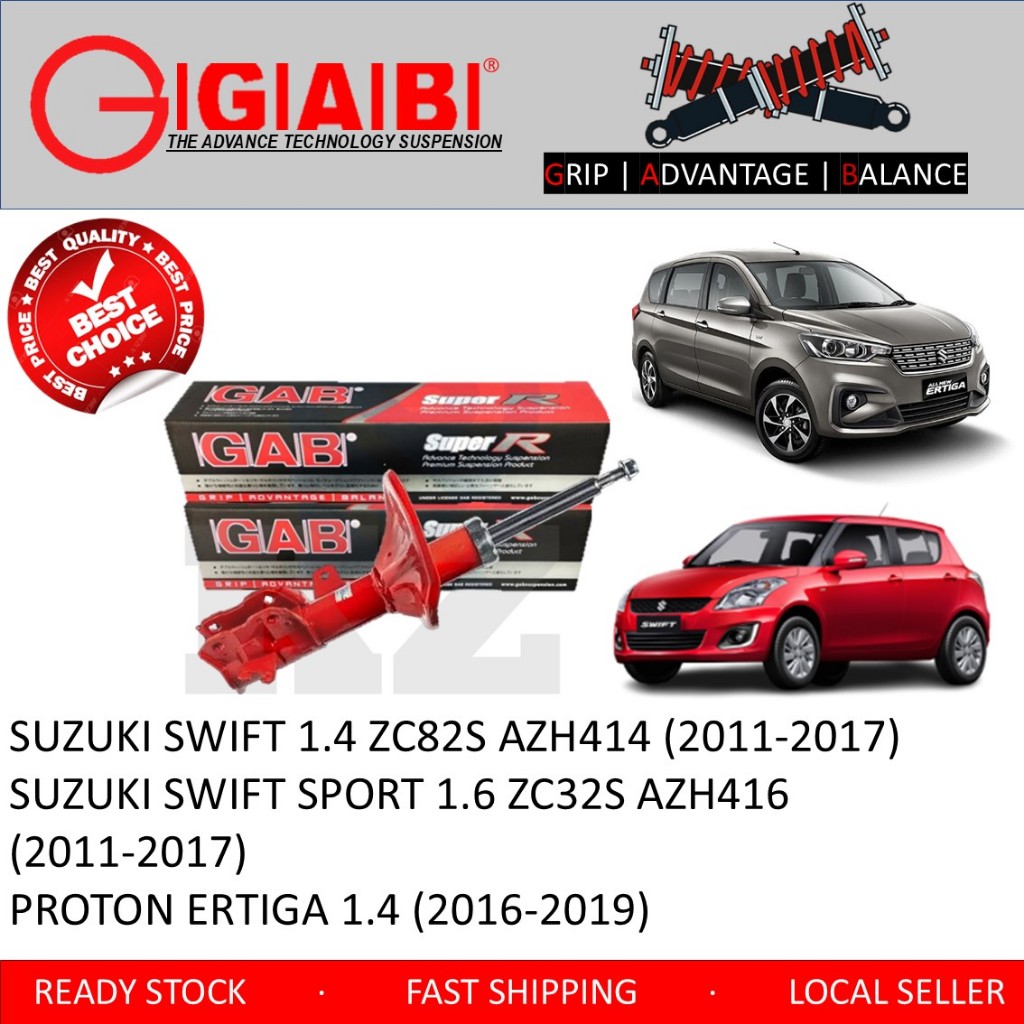 100% GAB HEAVY DUTY SUPER R FRONT/REAR ABSORBER -SUZUKI SWIFT 1.4 ZC825 ...