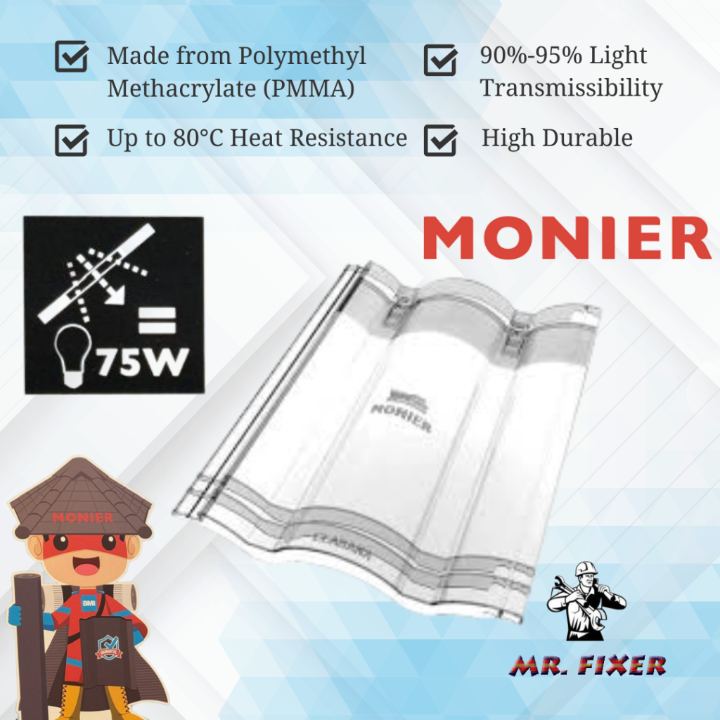 MONIER Elabana Toplight Atap Genting Cerah | Shopee Malaysia