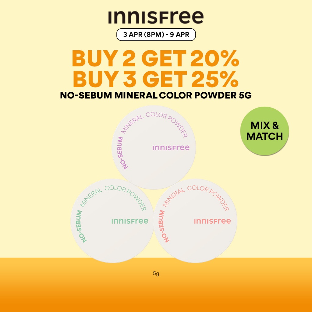 [3 APR (8PM) - 9 APR | BUY 2 GET 20% OFF BUY 3 GET 25% OFF] INNISFREE ...