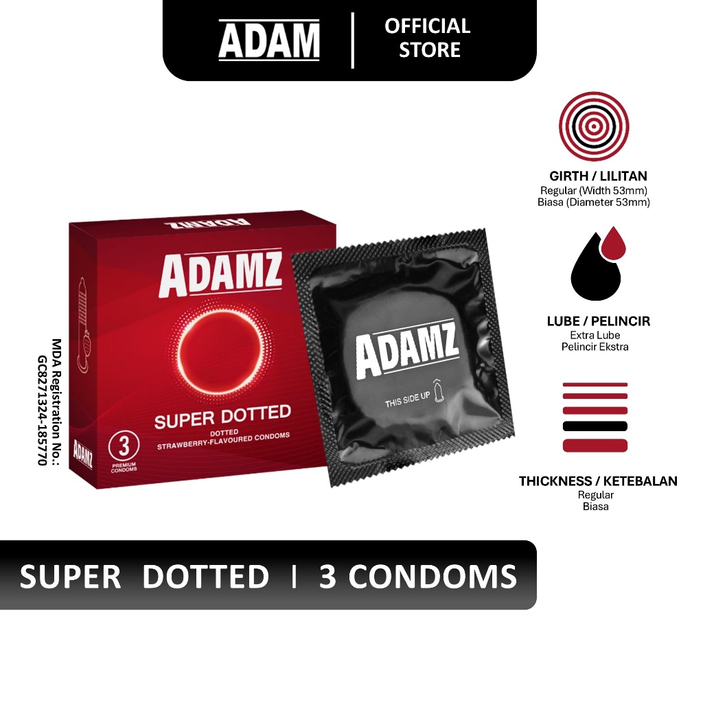 Adam Condom Adamz Super Dotted with strawberry 3s Condom kondom Adam ...