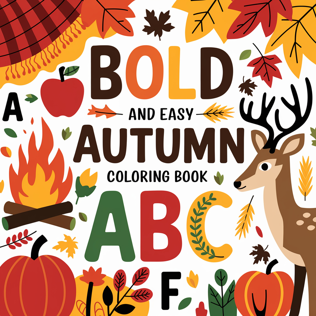B001 Bold & Easy Autumn ABC Coloring Book Printable PDF Digital ...