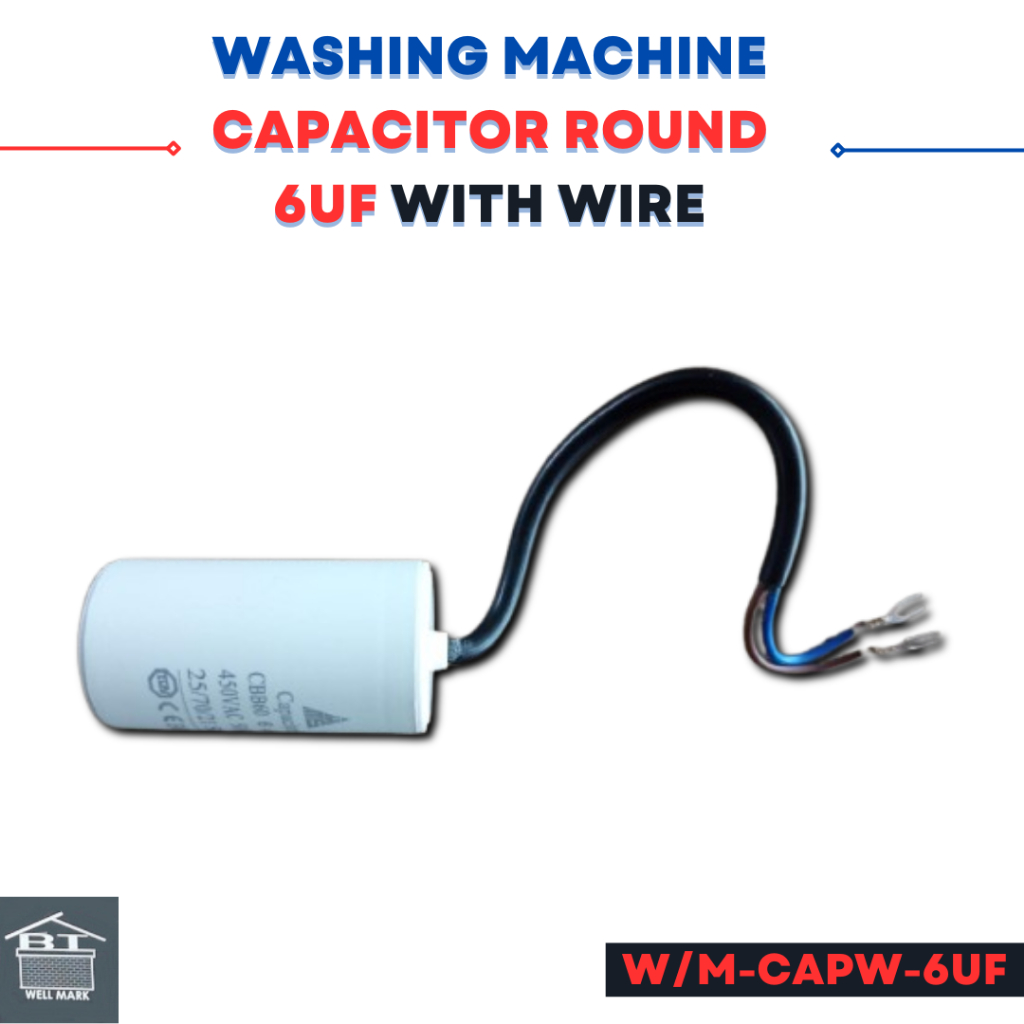 WASHING MACHINE CAPACITOR ROUND 6UF WITH WIRE | Shopee Malaysia