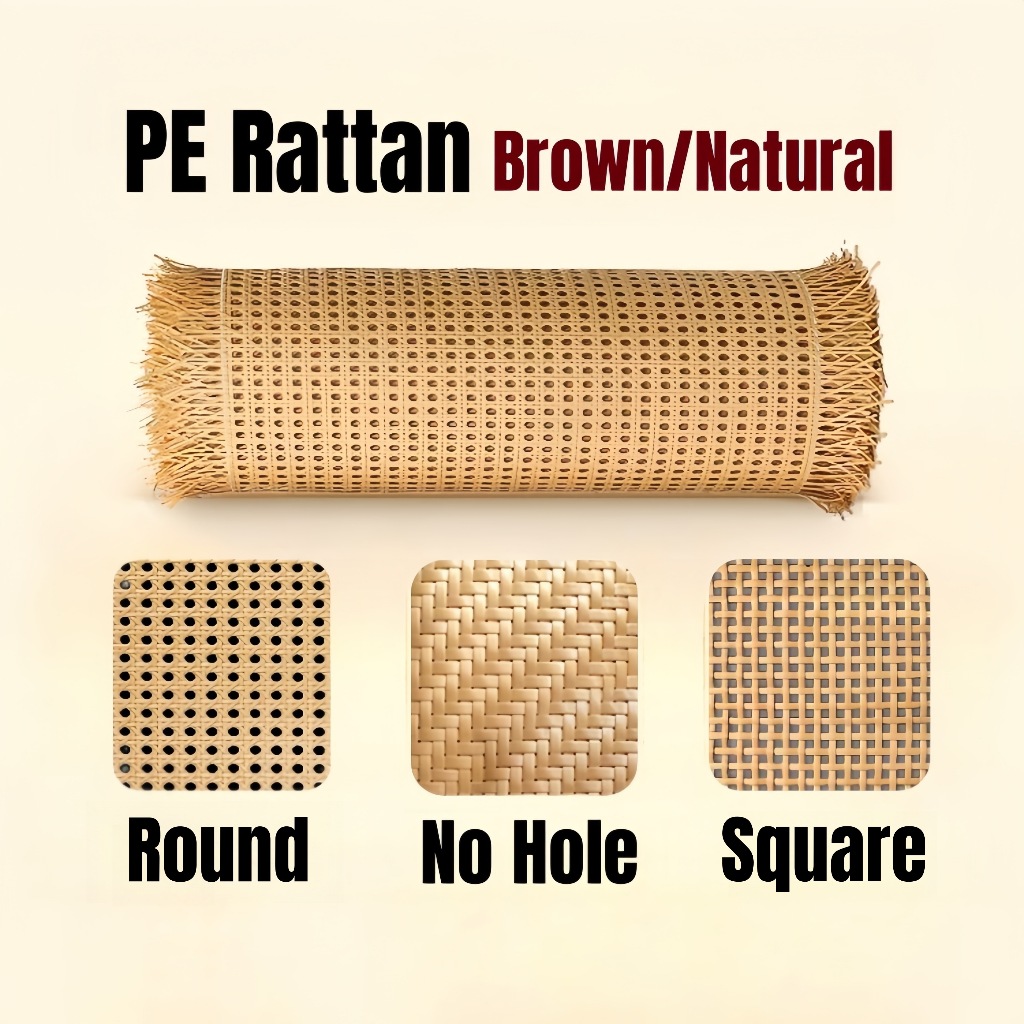 Rattan Sheet Hiasan Rotan PE Woven Rattan Sheet Seprai Rotan Webbing ...