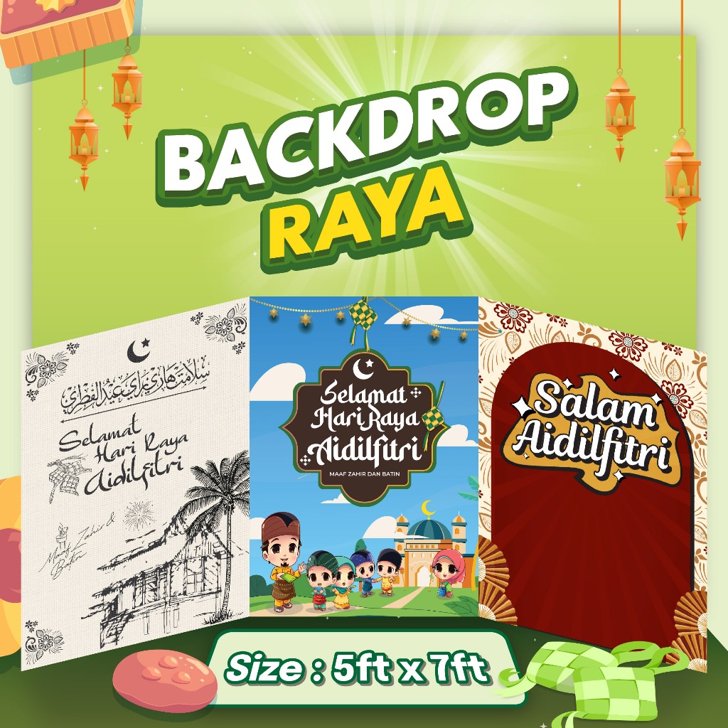 BANNER/BUNTING/BACKDROP DESIGN READY HARI RAYA | Shopee Malaysia