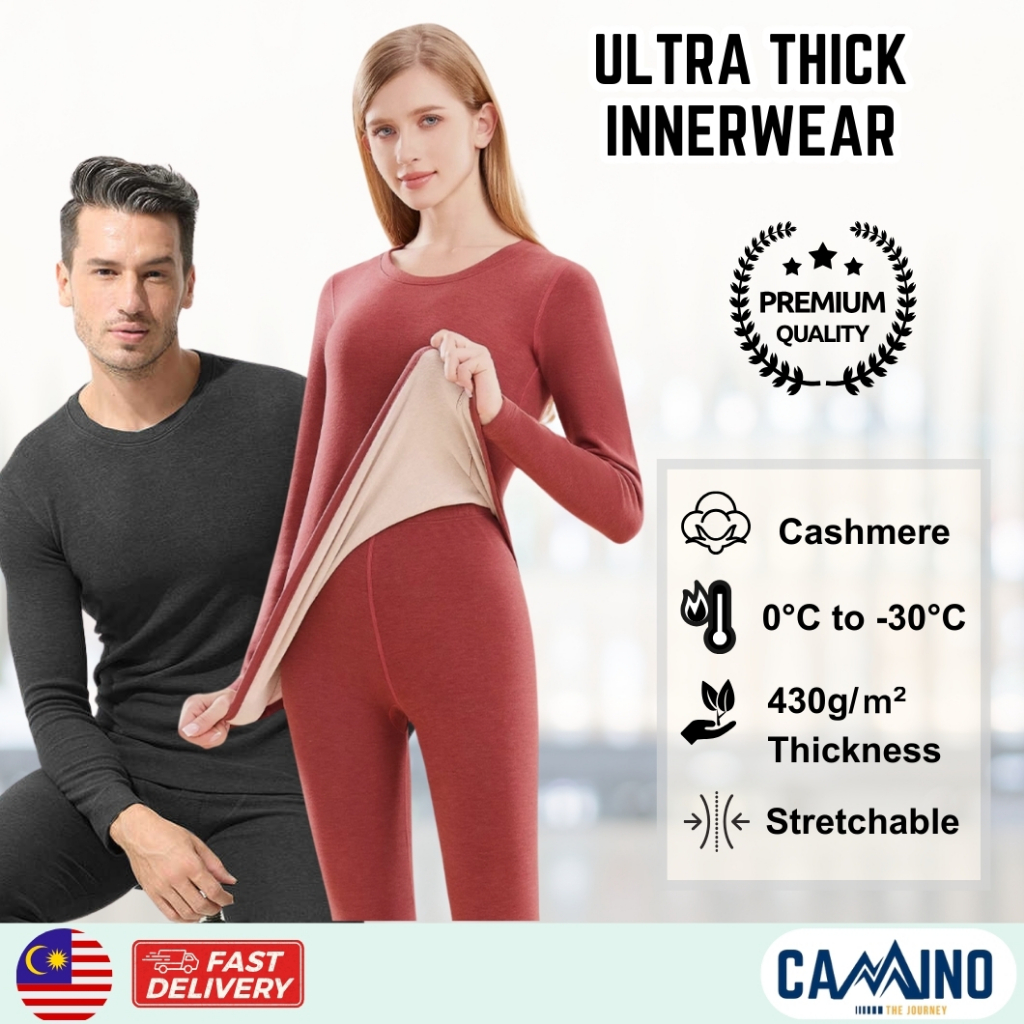 CAMINO Winter Cashmere Ultra Warm Heattech Thermal Wool Underwear Women ...