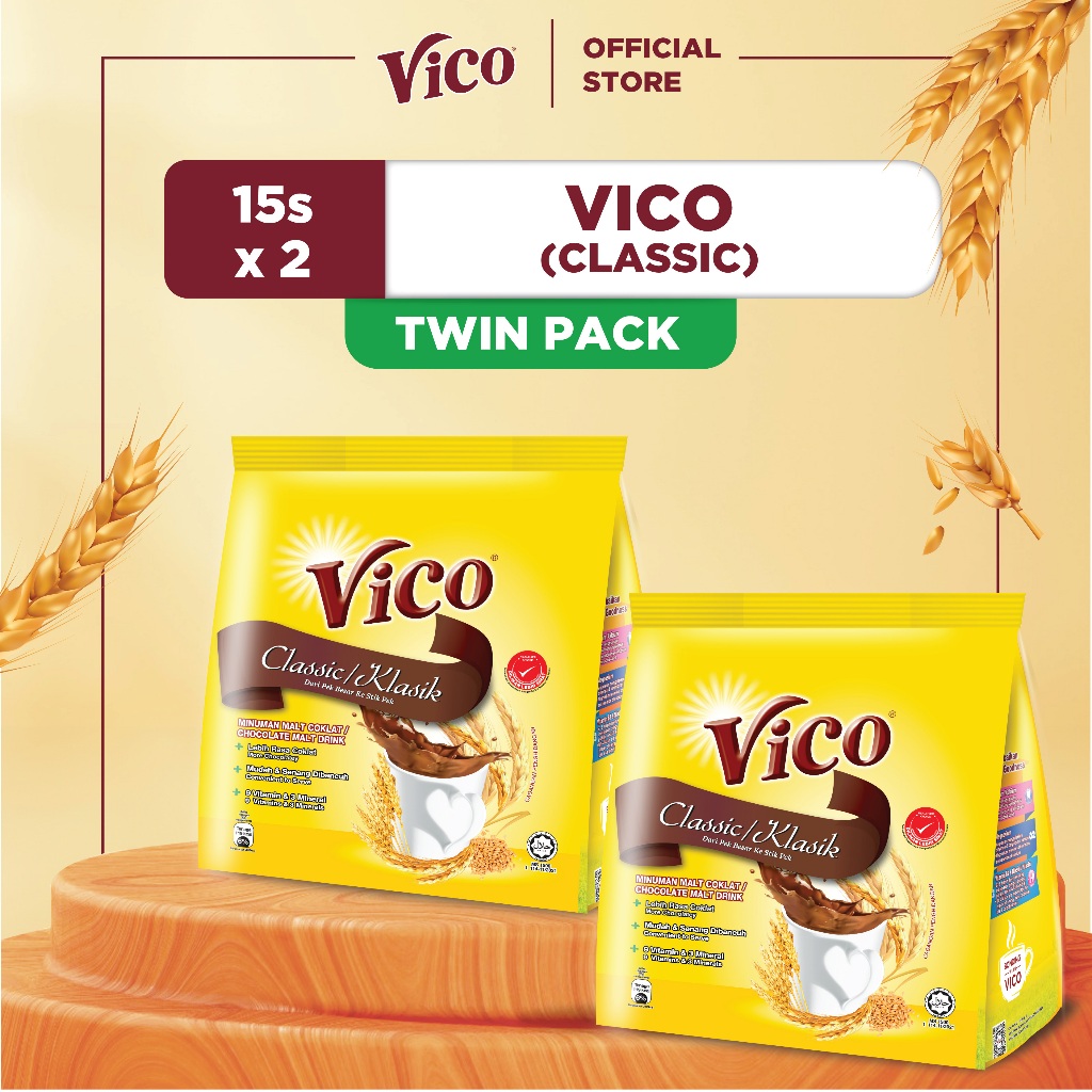 Vico 3 in 1 Classic Chocolate Malt Drink (15's x 32g x 2 Pack) | Shopee ...