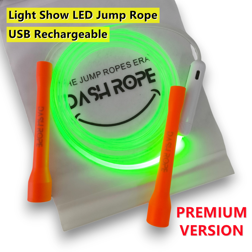 DASHROPE Premium Glow Multicolor Light Jump Rope USB Rechargeable 5mm ...