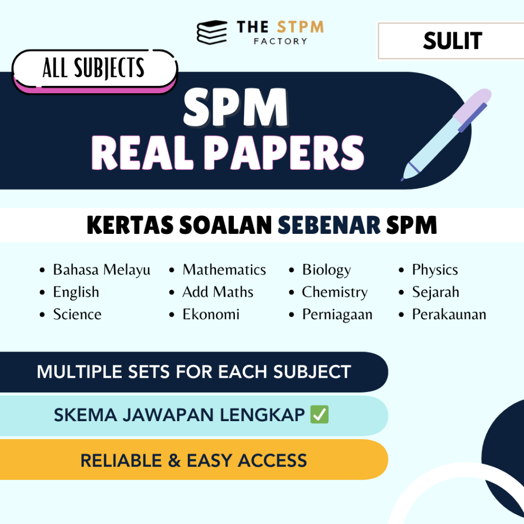 SPM Real Past Year Papers | Kertas Soalan Sebenar SPM KSSM | Tingkatan ...