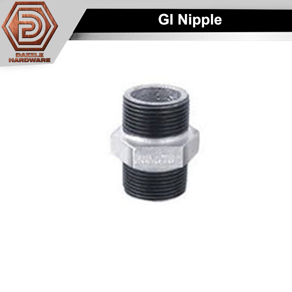 Gi nipple galvanised iron nipple penyambung paip besi thread luar gi fitting | Shopee Malaysia