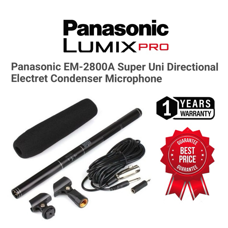 Panasonic em-2800a super uni directional microphone boom mic for video ...