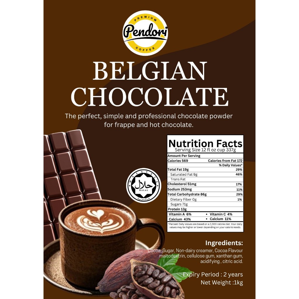 Pendori Belgian Chocolate Powder 1kg (Ready Stock) | Shopee Malaysia