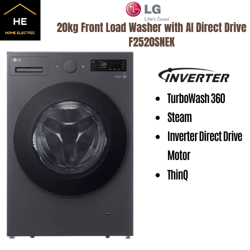 LG 20kg Slim Front Load Washer with AI Direct Drive and TurboWash ...