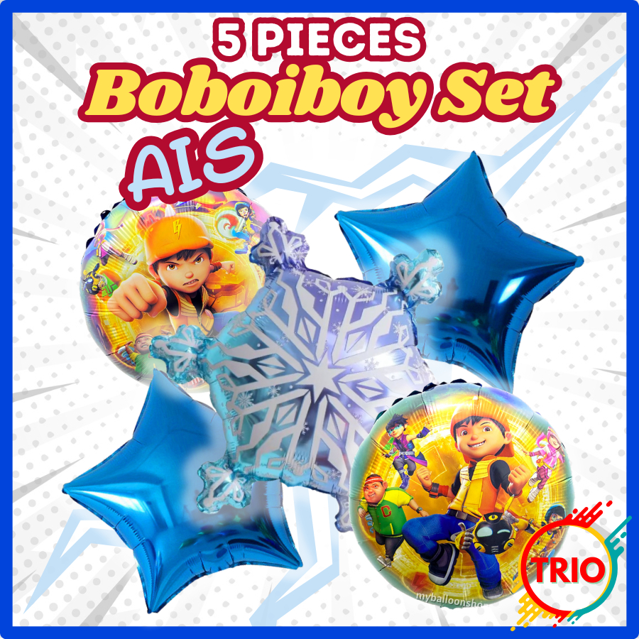 Boboiboy Elemental Api Petir Solar Ais Balloons Theme Set | Shopee Malaysia