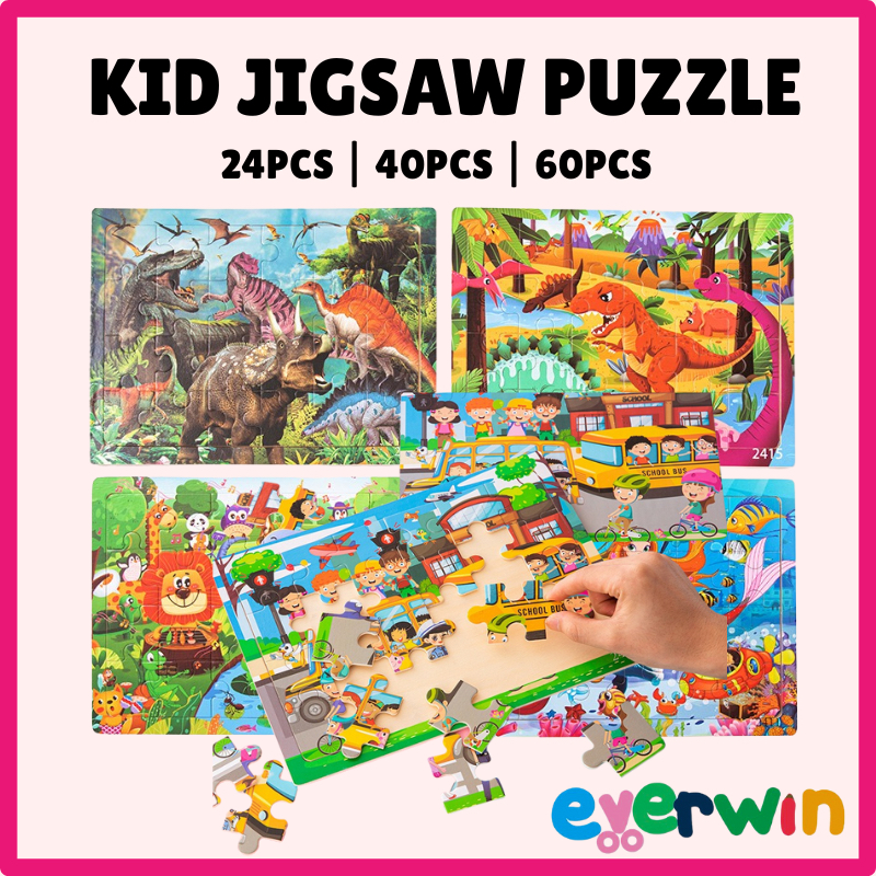 【EWW】Kid Jigsaw Puzzle 24/40/60pcs Wooden Jigsaw Puzzle Early Education ...