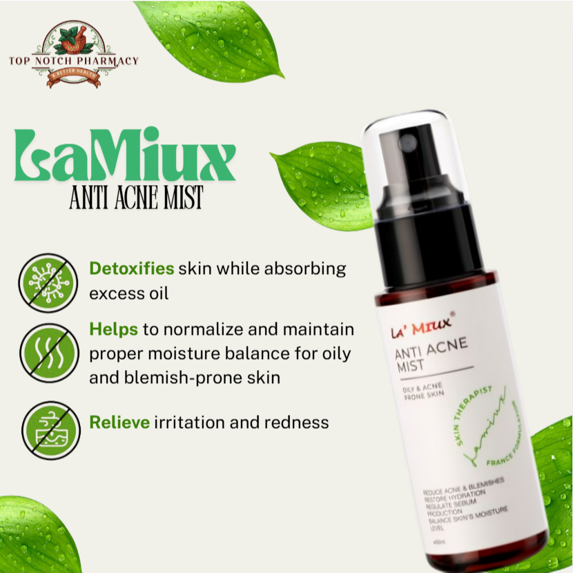 LaMiux Anti Acne Mist (60mL x 2) No SLS No Paraben No Fragrance 【For ...