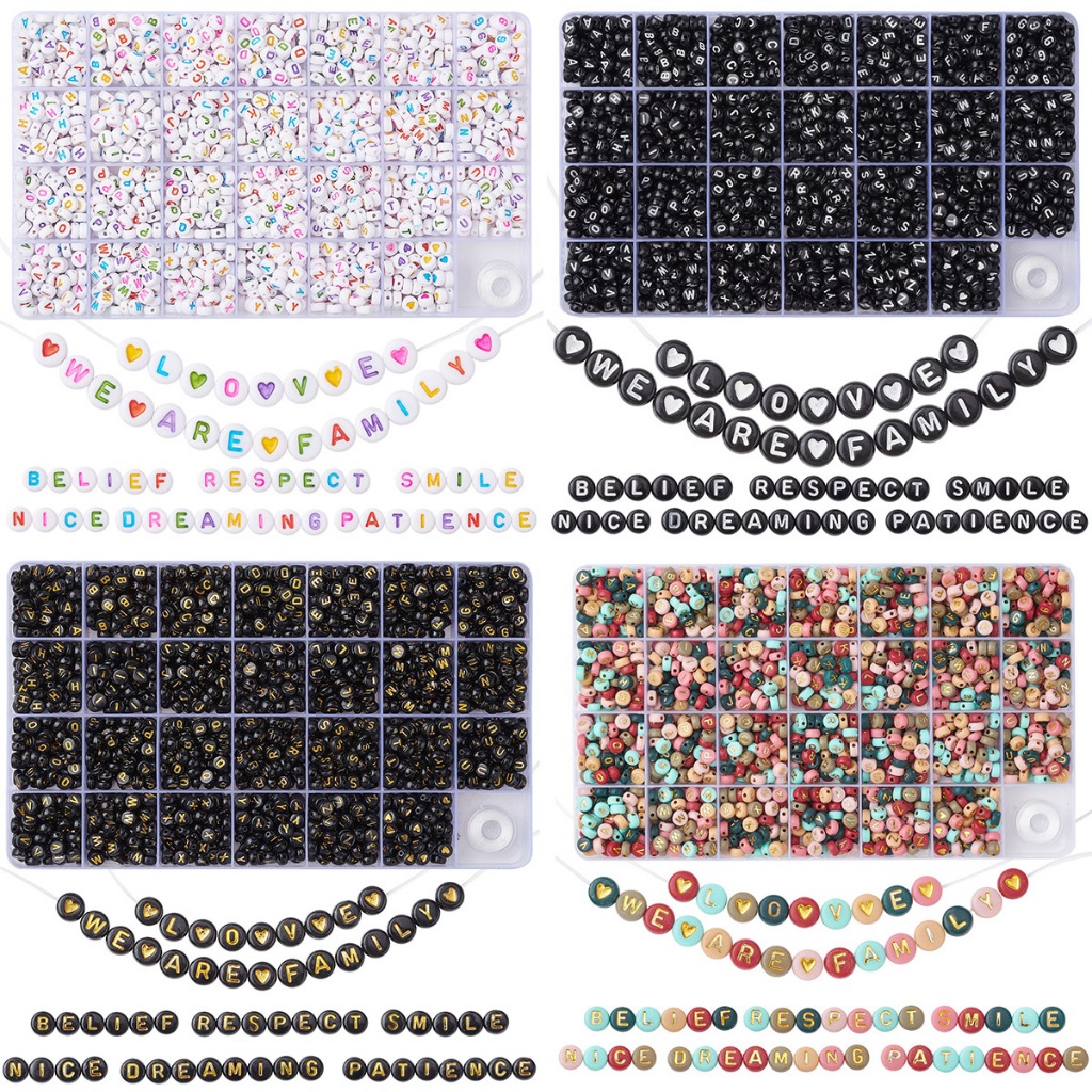 1 BOX (28 GRID SINGLE LETTER) MANIK ABJAD/ ALPHABET BEAD BULAT SAIZ 4 * ...