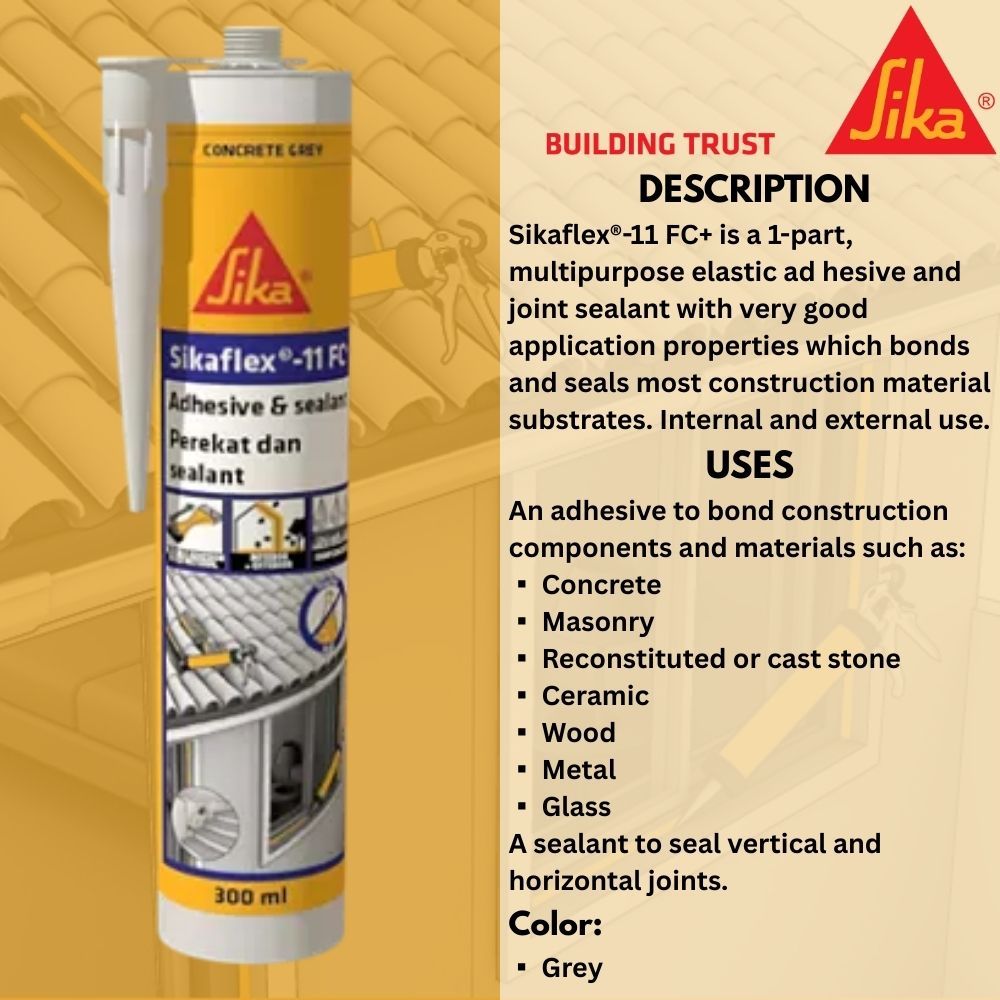 SIKA Sikaflex®-11 FC+ Multipurpose Elastic Adhesive and Joint Sealant ...