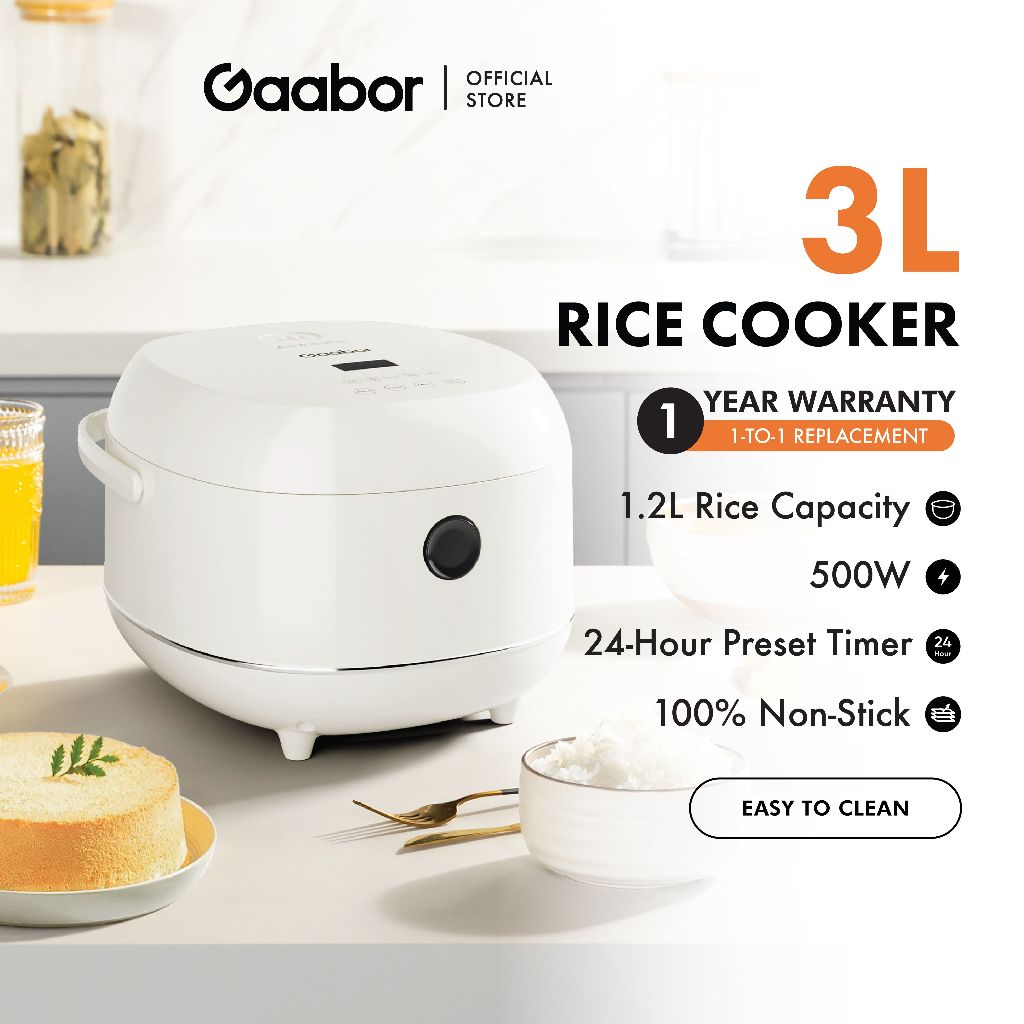 Gaabor Smart Mini Rice Cooker 1.2L Micro Processor Non-Stick Compact ...