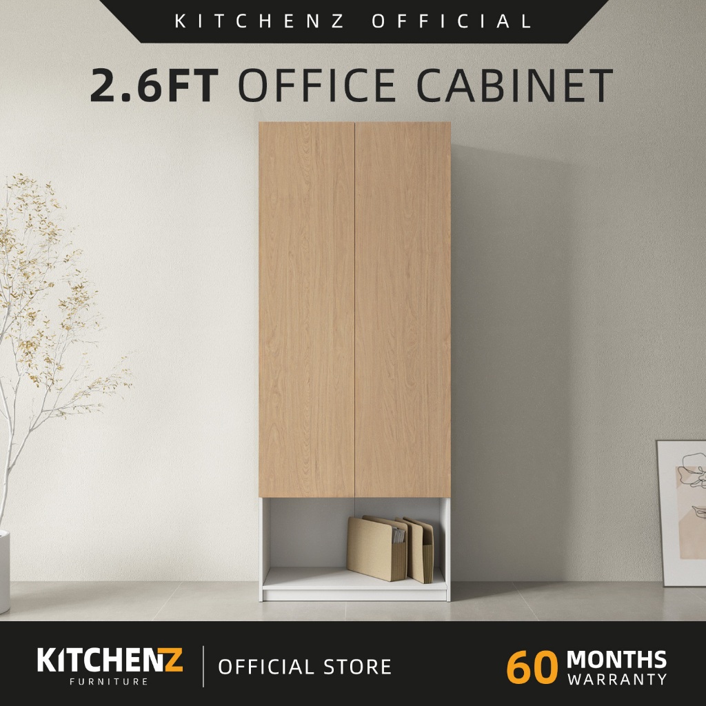 KitchenZ AMINA series 2.6FT Tall Home/Office Cabinet Soft Close Doors ...