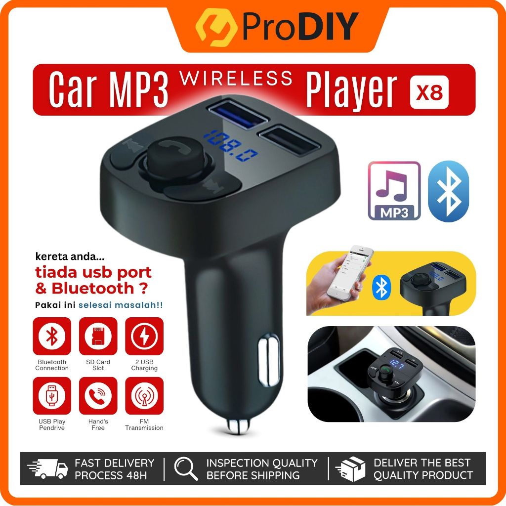 X8 Car MP3 Player Wireless FM Radio Transmitter Car Charger Adapter ...