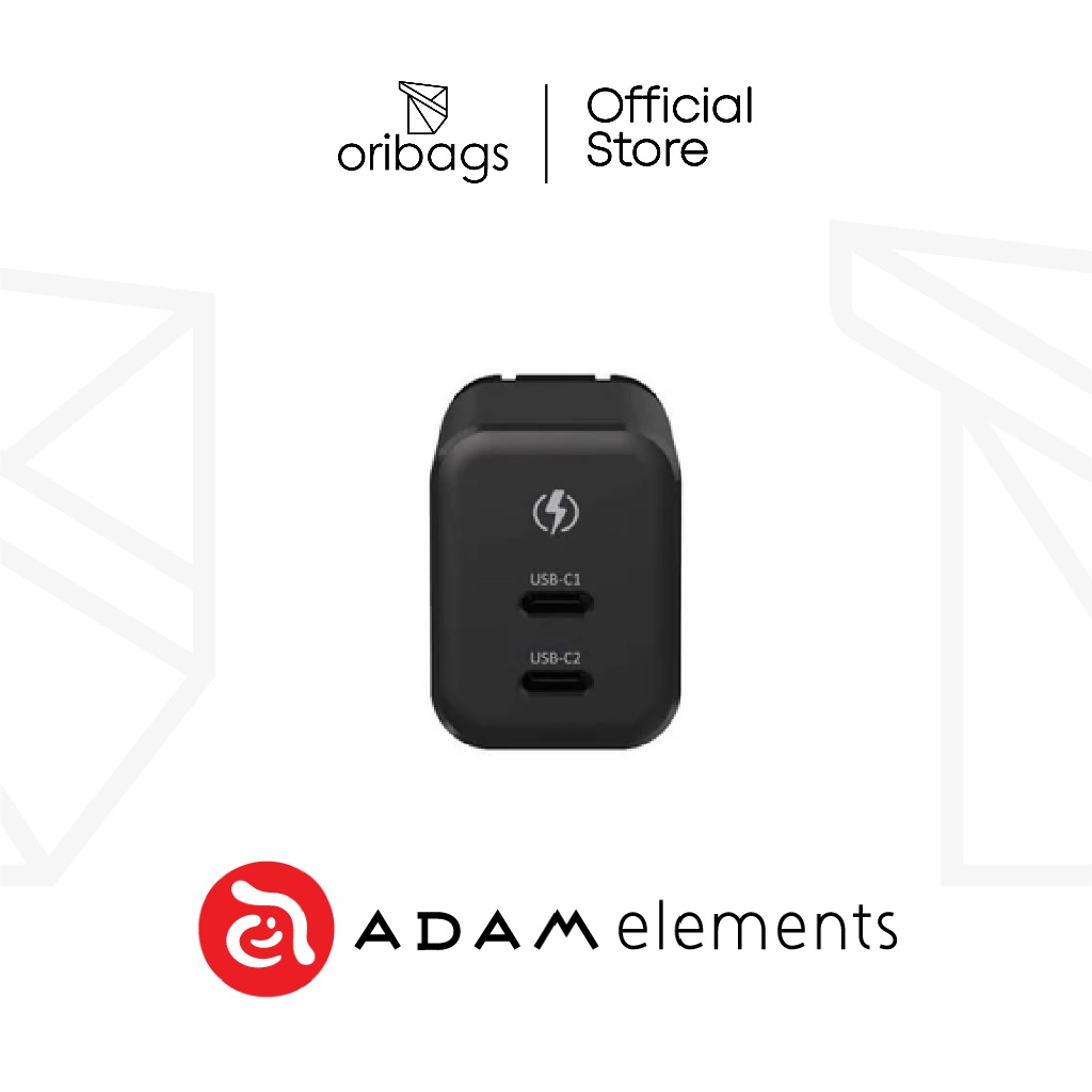 ADAM elements OMNIA X45C - GaN 45W Dual USC-C Port Compact Wall Charger (Black) | Shopee Malaysia