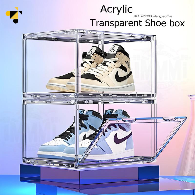 Single Layer Transparent Acrylic Shoe Box Sturdy Shoe Display Box ...