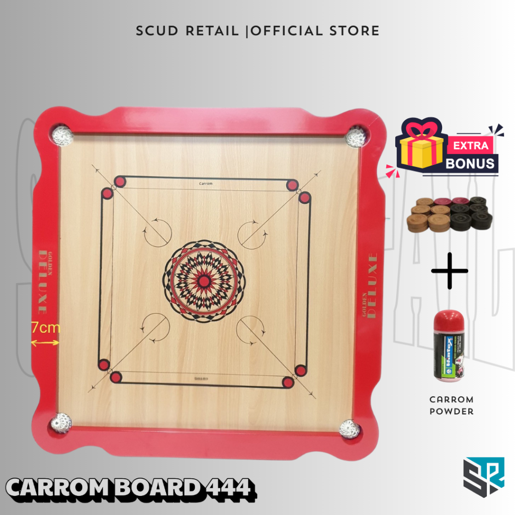 Carrom Board 444 Deluxe [FREE CARROM POWDER] | Shopee Malaysia