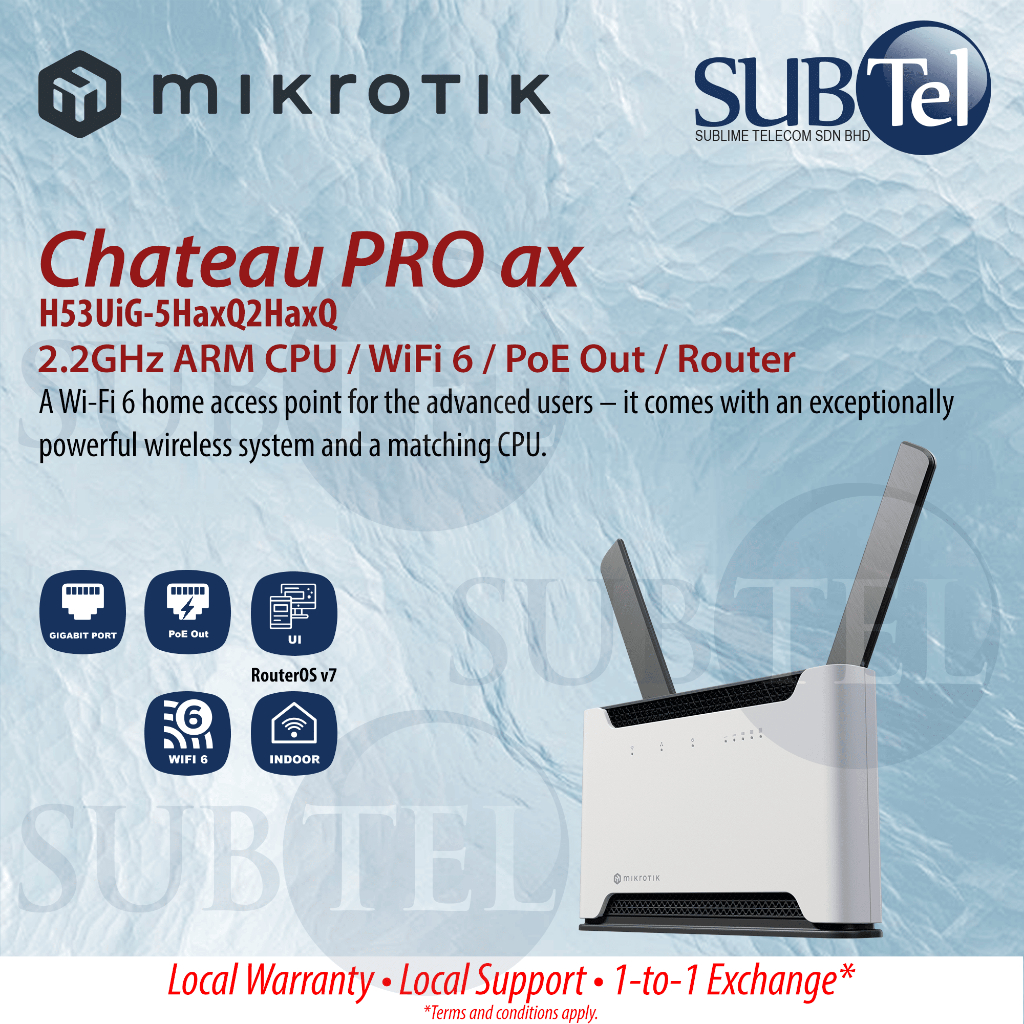 Mikrotik Chateau PRO ax (H53UiG-5HaxQ2HaxQ) Wi-Fi 6 Home 5-Port ...