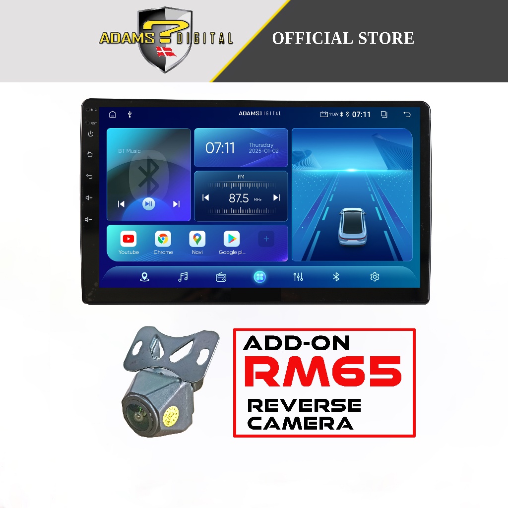 【Include Reverse Camera】Adams Digital 2GB+32GB Android Player QLED 9 ...