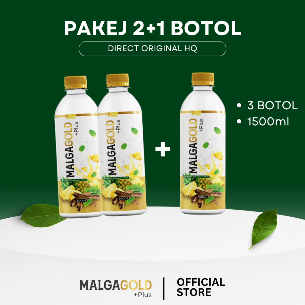 MALGAGOLD+ Pluss Minuman Botani Berperisa Gaharu | Pakej Beli 2 Percuma 1 Botol | Original HQ ...